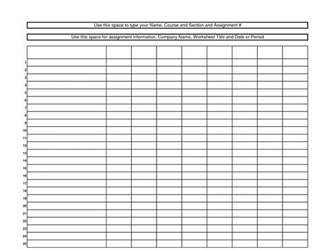 Printable 6 Column Chart Efficient Data Organization All Free Printables