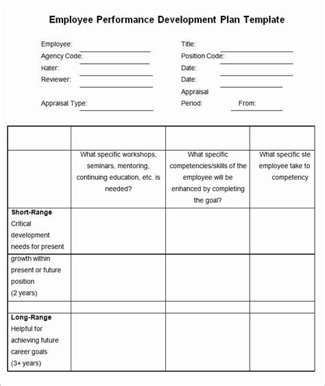 20 Employee Development Plan Template Excel Simple Template Design