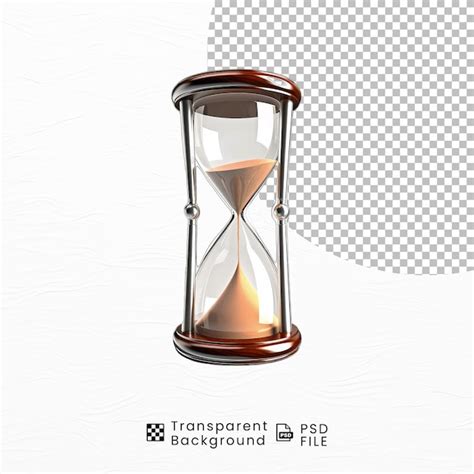 Время песочных часов изолировано на прозрачном фоне Png Премиум Psd Файл