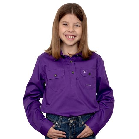 Just Country Girls Kenzie 12 Button Work Shirt Purple 60606pur