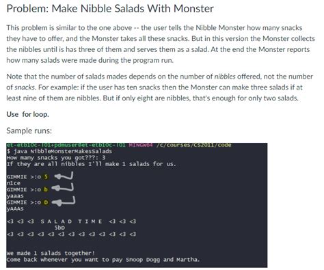 problem make nibble salads with monster a f will be