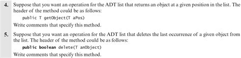 Solved 4 Suppose That You Want An Operation For The Adt