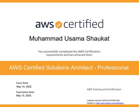 Muhammad Usama Shaukat On Linkedin Aws Solution Architect Professional Cloudcomputing