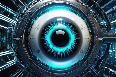 Premium Ai Image Biometric Cybernetic Eye Ai Artificial Intelligence Scan And Network