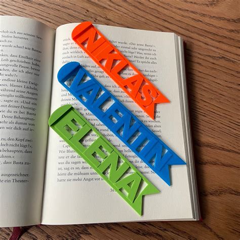 Bookmarks Personalized 3d Print Book Name T Etsy