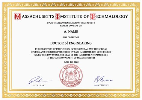 Mit Aeronautical Engineering Degree Certificate Fake Presidency