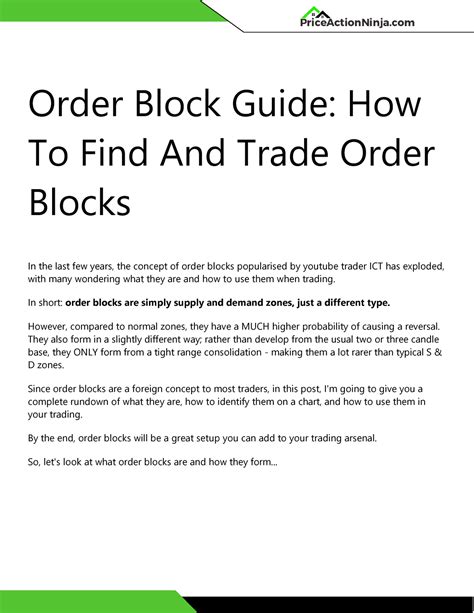 Order Block Guide In Short Order Blocks Are Simply Supply And Demand Zones Just A Different
