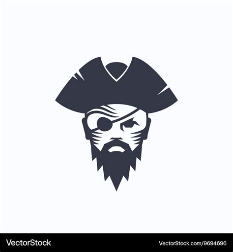 Pirate Head Logo Sailor Skull Royalty Free Vector Image