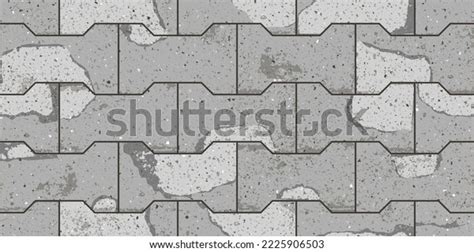Seamless Pattern Pavement Dumble Interlocking Textured Stock Vector