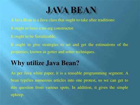 Ppt Java Bean Powerpoint Presentation Free Download Id7863063