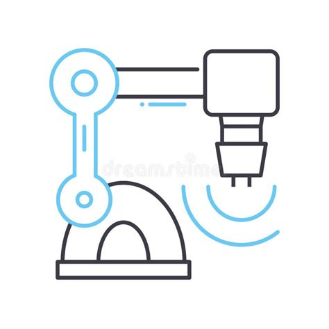 Industrial Machine Line Icon Outline Symbol Vector Illustration