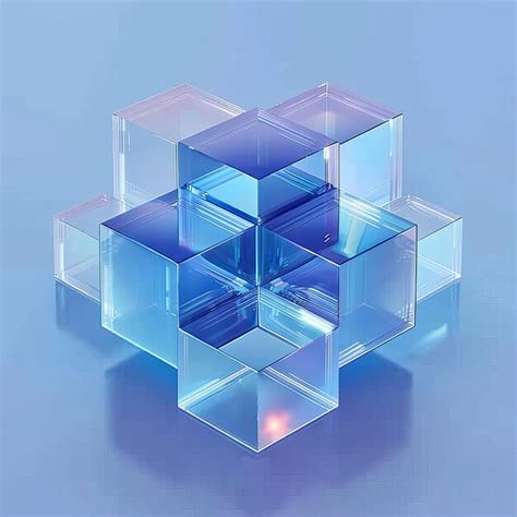 Premium Photo Blue And Purple Translucent Cubes