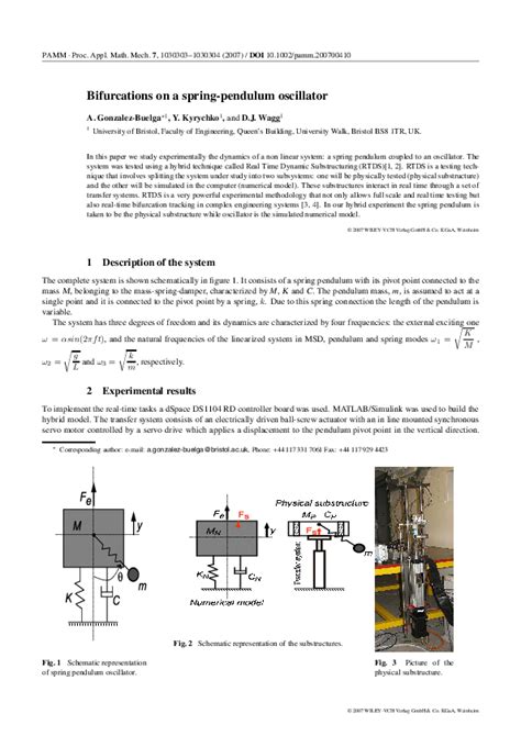 pdf bifurcations on a spring pendulum oscillator