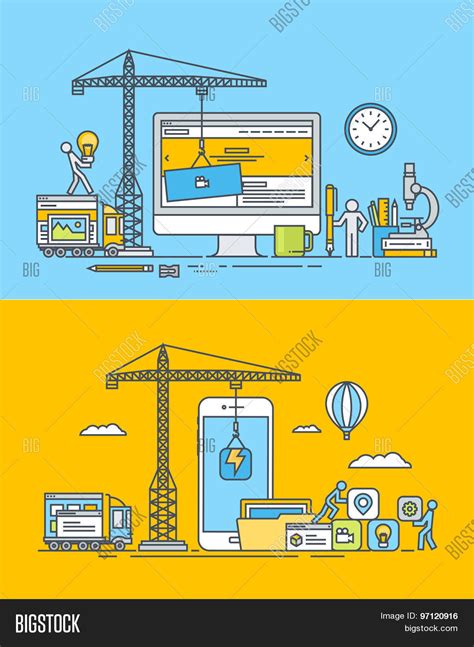 Set Thin Line Flat Vector And Photo Free Trial Bigstock