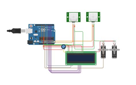 Circuit Design Automatic Door Opener Prototype Tinkercad
