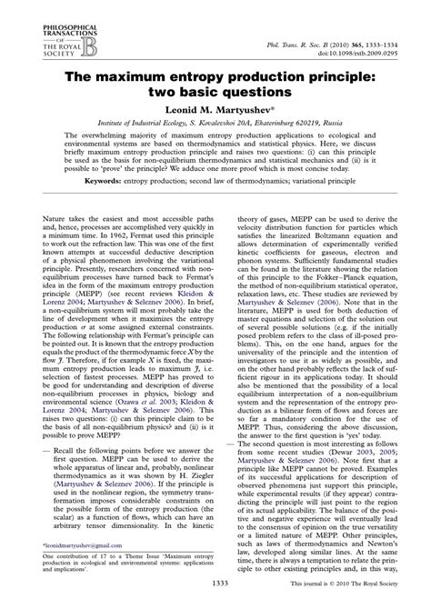 The Maximum Entropy Production Principle Two Basic Questions