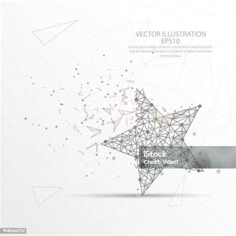 스타 디지털 로우 폴 리 삼각형 와이어 프레임을 그립니다 라인아트에 대한 스톡 벡터 아트 및 기타 이미지 라인아트 별 모양 디지털 생성 이미지 Istock