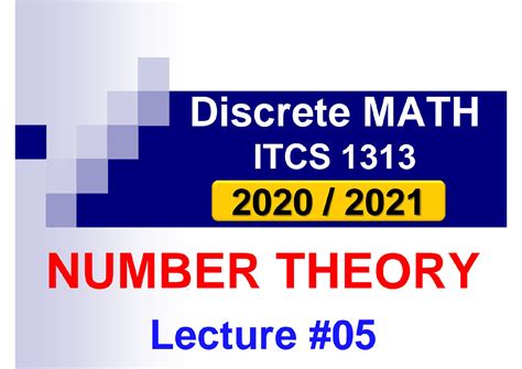 SOLUTION Discrete Math Number Theory Lecture Studypool