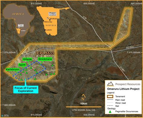 Omaruru Lithium Project Prospect Resources