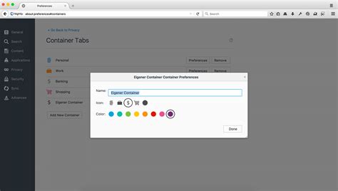 Firefox Nightly Neuen Container Tab Per Plus Button öffnen
