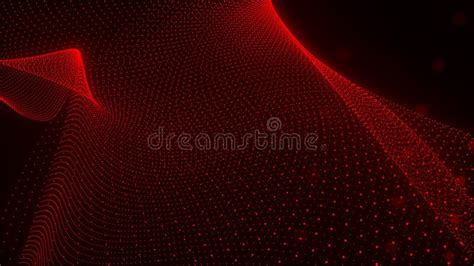 Technology Background Futuristic Point Wave Abstract Digital Wave Of Particles 3d Rendering