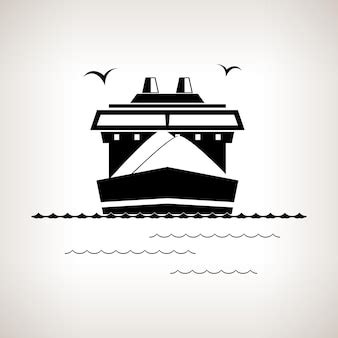 Desenho De Barcaça Definir ícone Navio De Carga De Ilustração Vetor