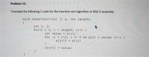 solved problem 11 translate the following c code for the