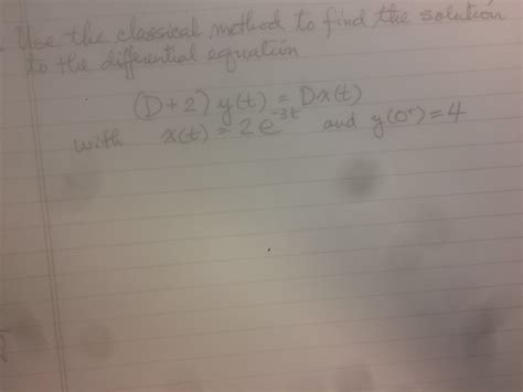 solved use the classical method to find the solution to the