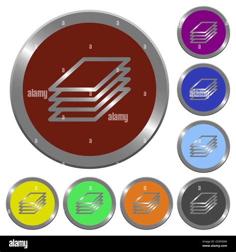 Set Of Color Glossy Coin Like Printing Papers Buttons Stock Vector Image And Art Alamy