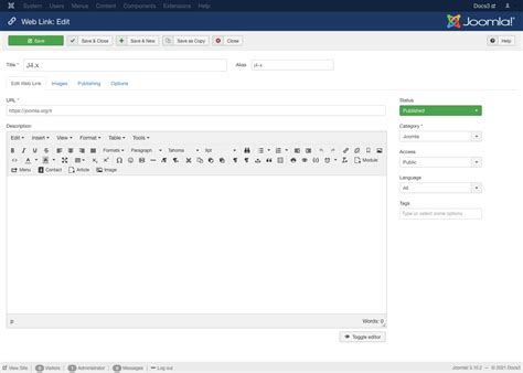 Help310 Components Weblinks Links Edit Joomla Documentation