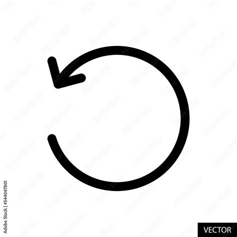 Undo Button Vector Icon In Line Style Design For Website Design App Ui Isolated On White