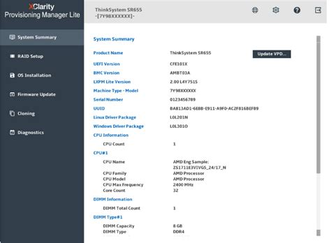 Main Interface LXPM LITE V Lenovo Docs