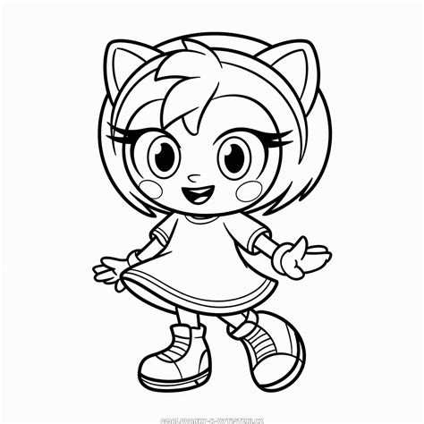 Amy Ze Sonic Omalovánka Omalovánky Pro Děti Zdarma K Vytištění