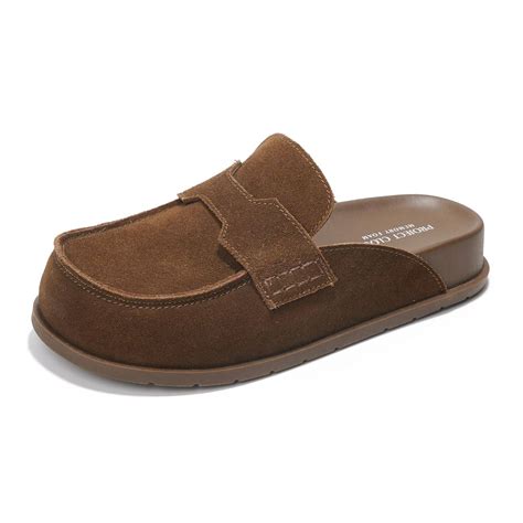 Genuine Suede Womens Clogs Memory Foam Comfort Project Cloud
