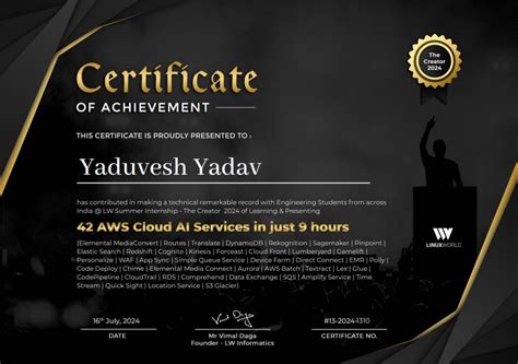 yaduvesh yadav on linkedin aws cloudcomputing techinnovation continuouslearning gratitude…