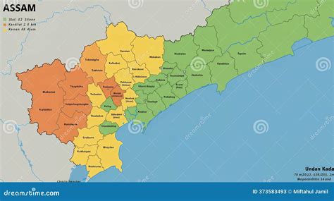 Assam Map Political And Administrative Map Of Assam With Districts
