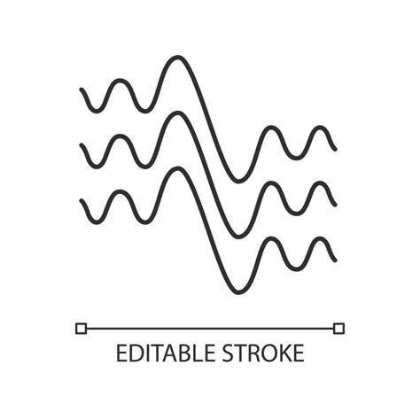 Flowing Wavy Lines Linear Icon Thin Line Illustration Fluid Parallel Soundwaves Sound And