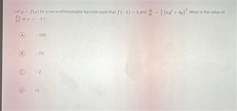 Solved Let Y F X ﻿be A Twice Differentiable Function Such