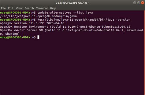 how to check java version in linux geeksforgeeks