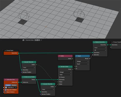 Removing Faces Using The Sample Nearest Node Modeling Blender