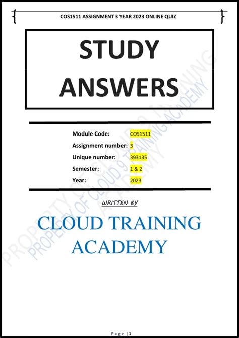 Summary Cos1511 Assignment 3 Year 2023 Cos1511 Introduction To