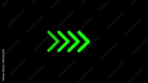 Arrow Loading Animation Green Color On Black Background Direction