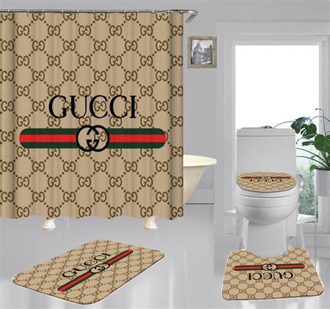 Gucci Gc Shower Curtain Waterproof Luxury Bath Mat Sets V Khch