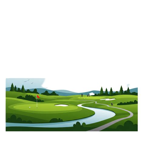 Beautiful Golf Course Landscape Clipart Illustration 58216227 Png