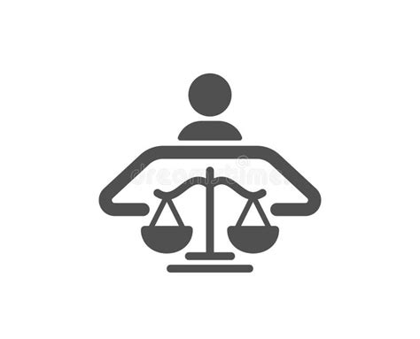 Court Judge Icon Justice Scale Sign Vector Stock Vector