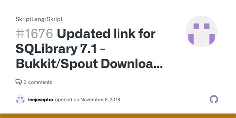 Updated Link For Sqlibrary 71 Bukkitspout Download Details · Issue