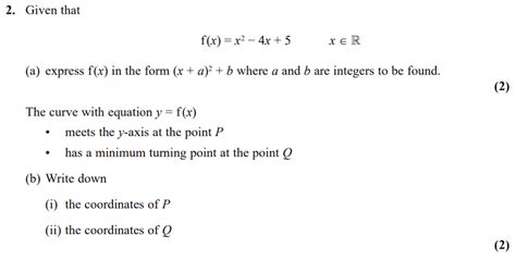 Edexcel A Level Pure Maths November 2021 Paper 1 Q2