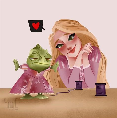 Rapunzel And Pascal 💜🩷 Credits Artofseda On Instagram In 2025 Disney Art Disney Tangled