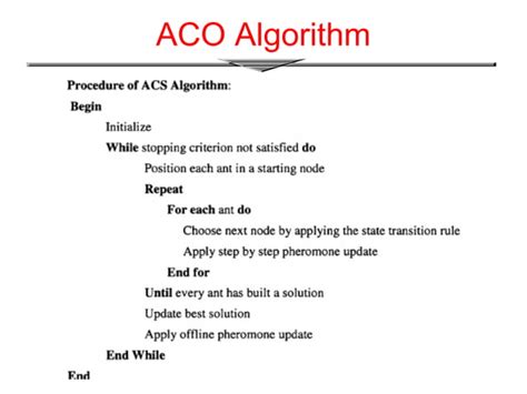Ant Colony Optimization Aco Ppt