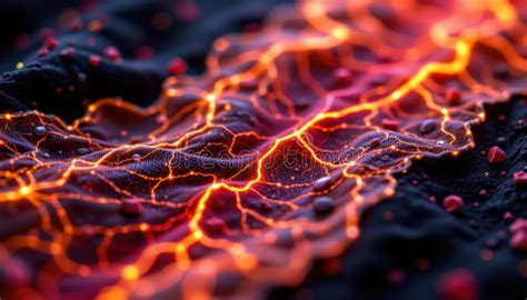 Plasma Lace â€ Gradient Shift From Ruby To Amber With Overlay Of Fine Lace Like Electric Veins